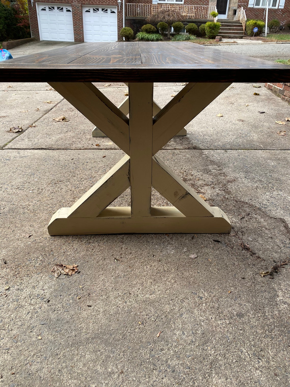 X Legs Farmhouse Dining Table - Etsy