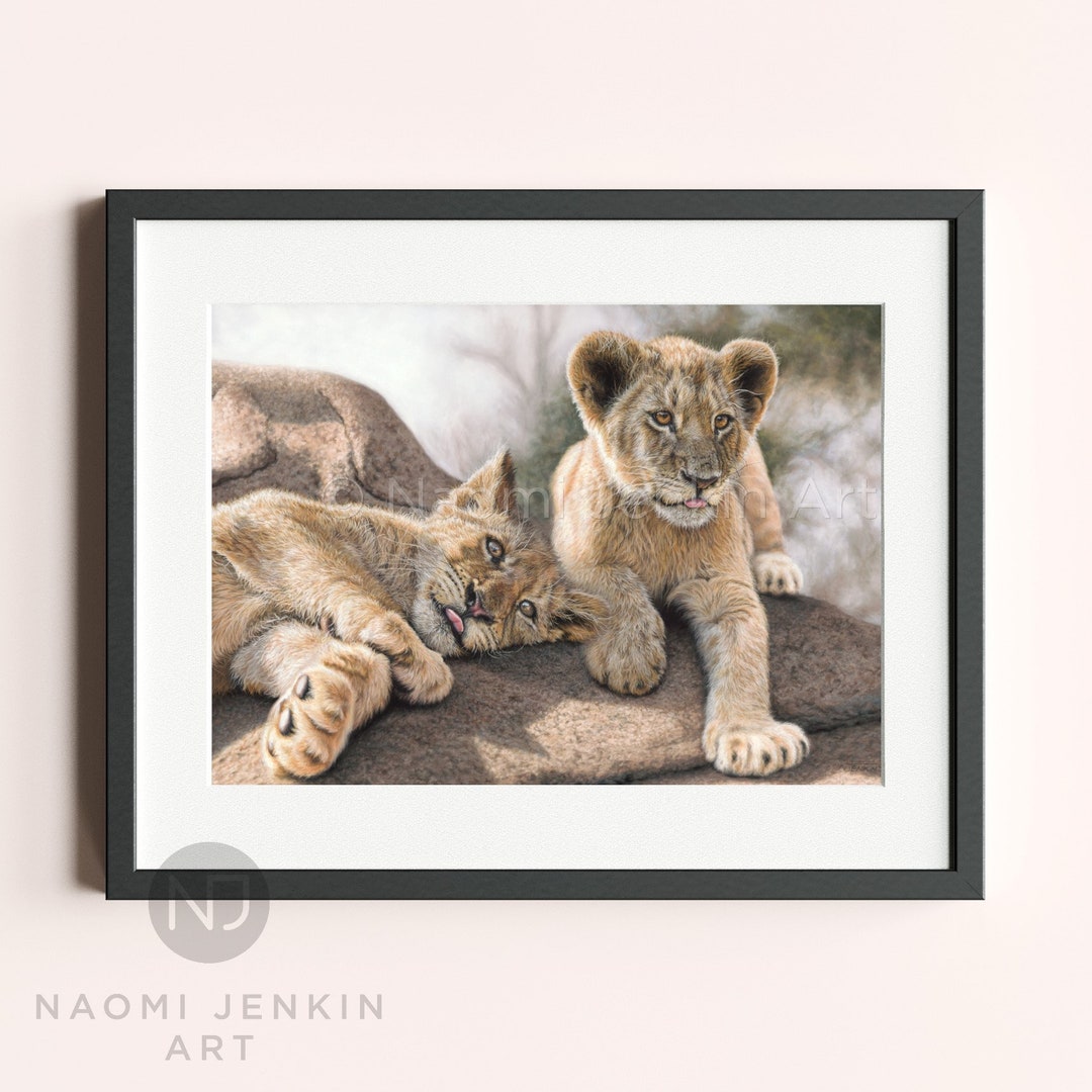 Lion Cub Art Print - Limited Edition Giclée Print - A2, A3, A4 - Etsy
