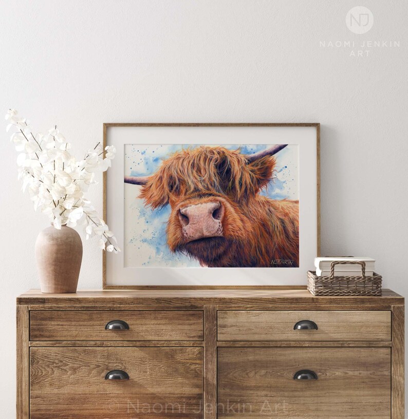 Highland Cow Art Print - A4 Limited Edition Giclée Print - Etsy