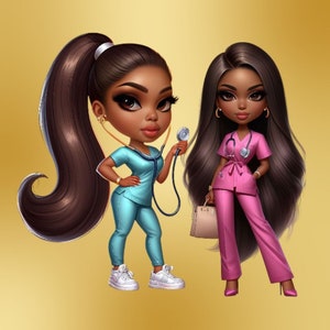 Black Nurse Clipart Black CNA PNG Nurse Graphics Clipart Black Girl ...