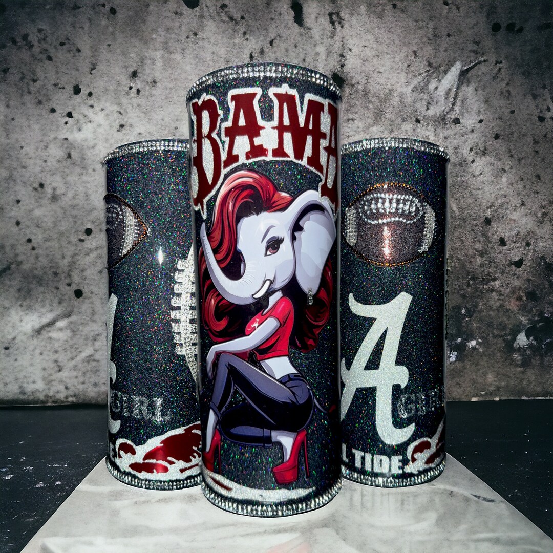 Custom Alabama Football Glitter Tumbler Bama Girl Custom Gift ...