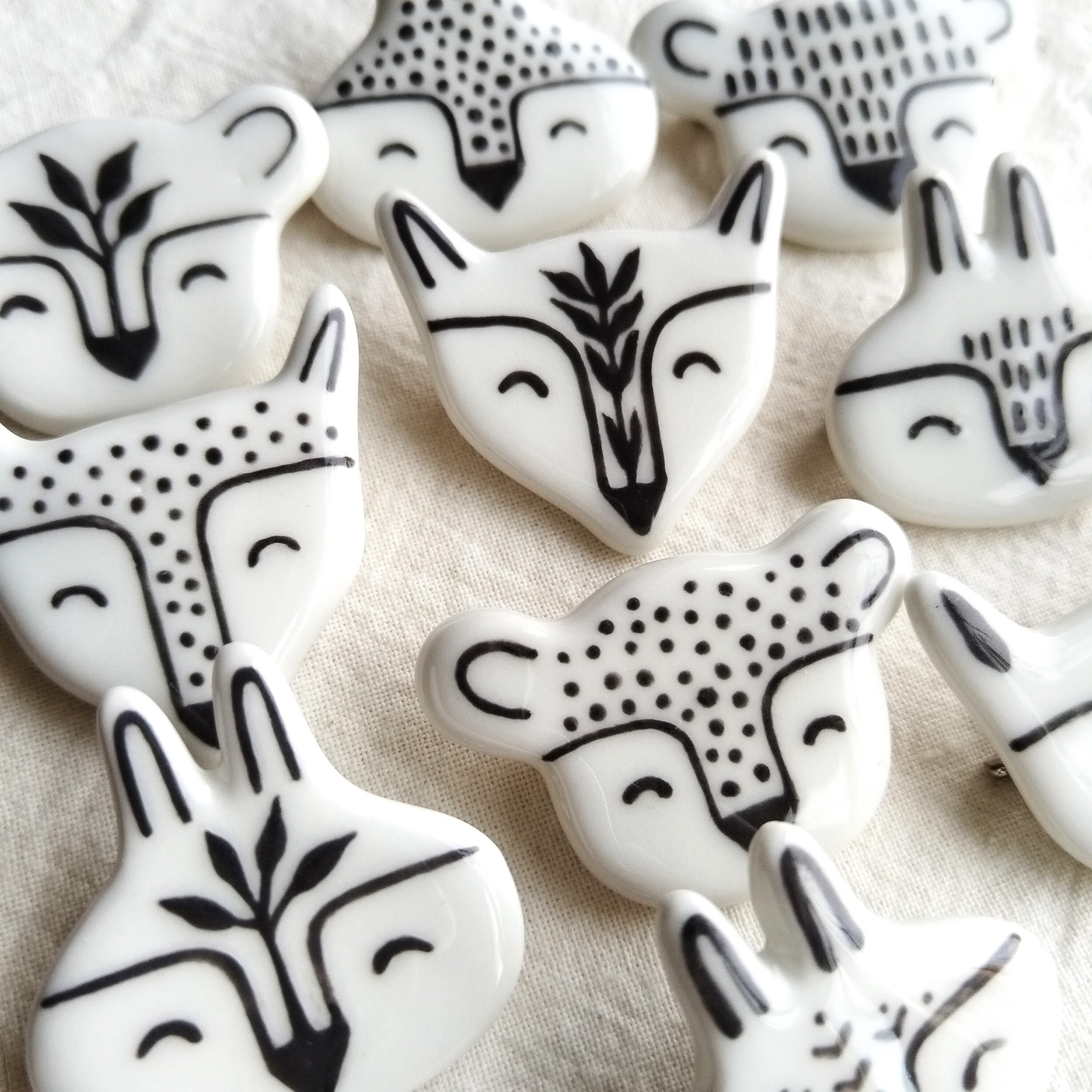 Made to Order Porcelain Animal Brooch, Nature Lover Gift Idea, Black ...