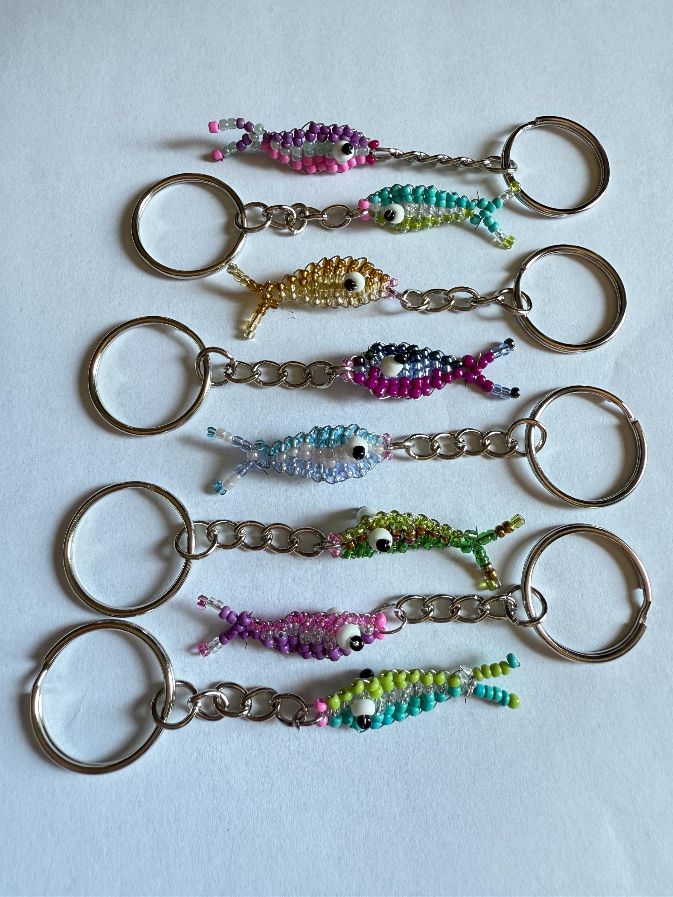 Packs of Beaded Fish Keychains - Etsy