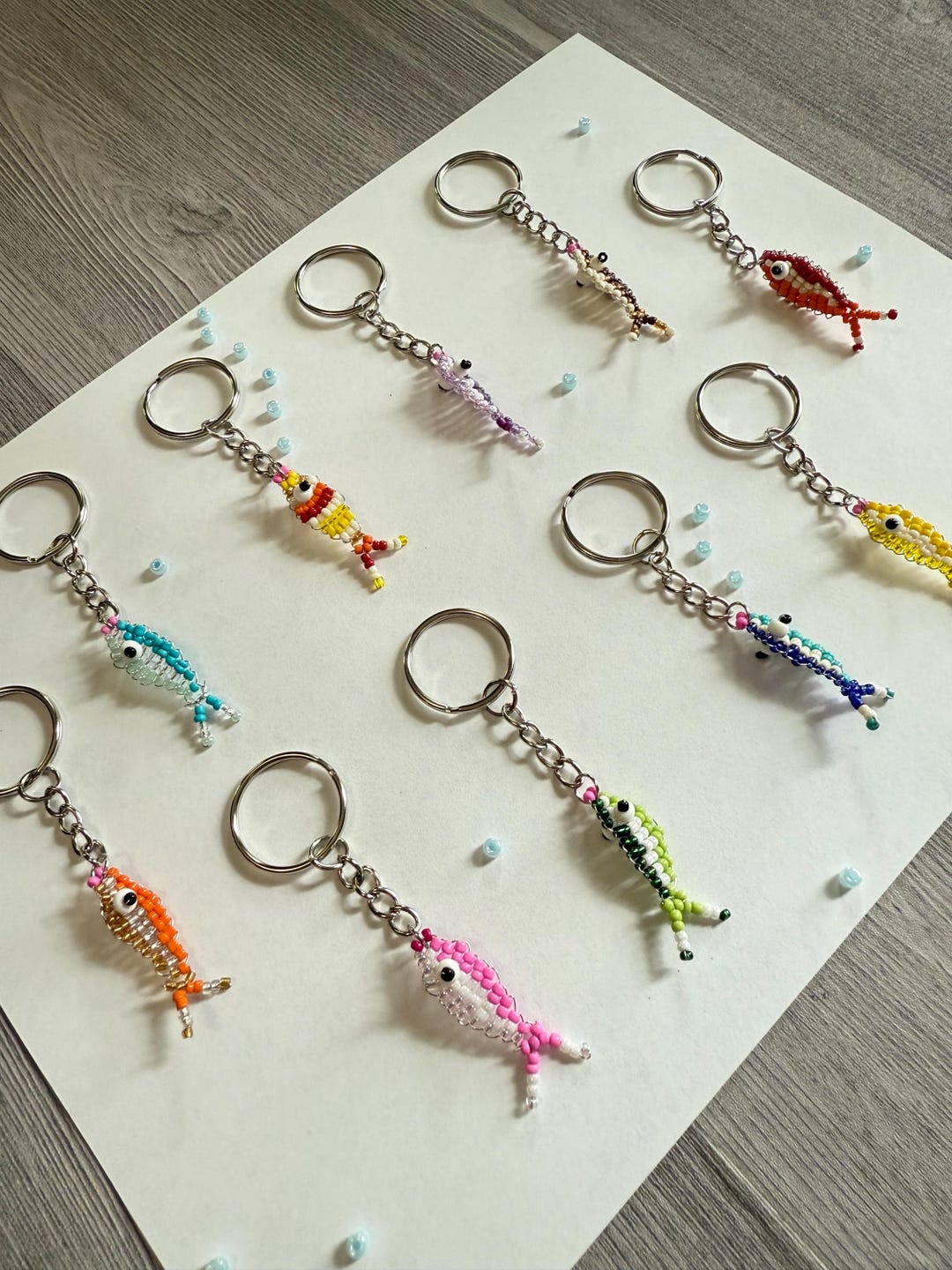 Beaded Fish Keychains - Etsy