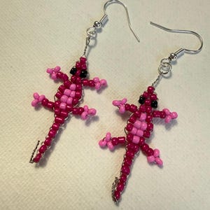 Beaded Lizard Earrings: Colorful Animal Jewelry - Etsy