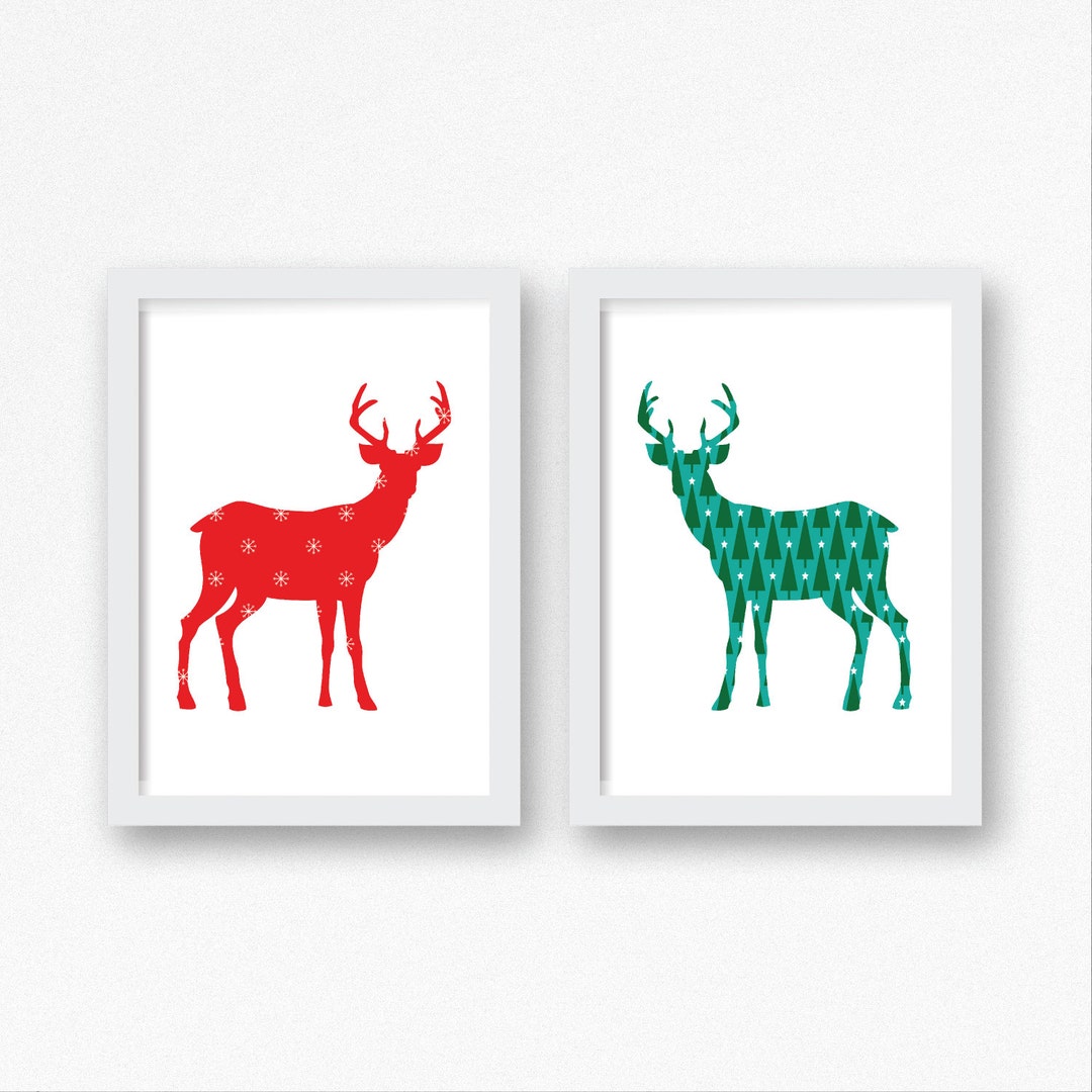 Deer Buck Pattern - Christmas Digital Print, Instant Download - Etsy
