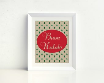 Buon Natale PRINTABLE Sign in BEIGE, Merry Christmas, Holiday Print ...