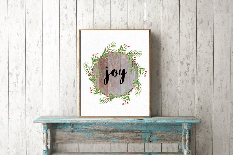 Joy Christmas Watercolor Digital Print, Instant Download - Etsy