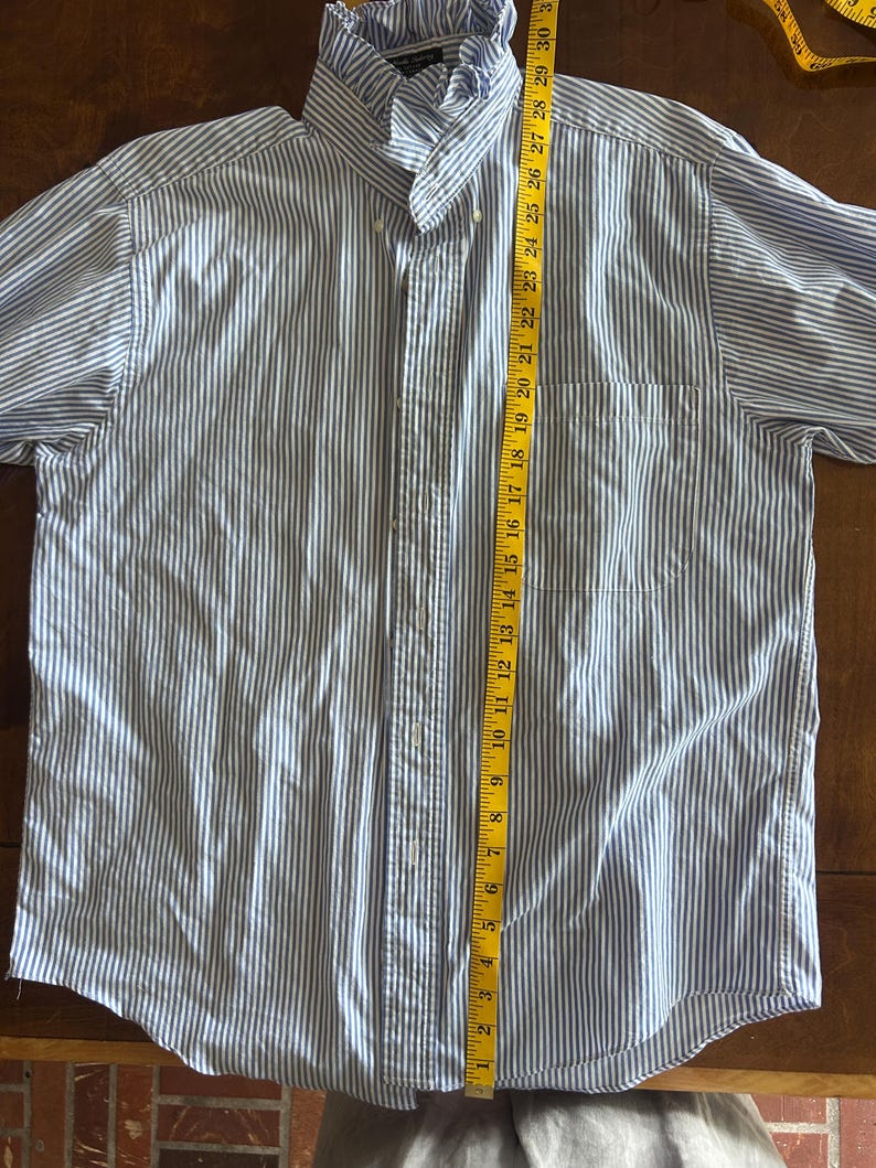 Pin Stripe Ruffled Collar Oxford - Etsy
