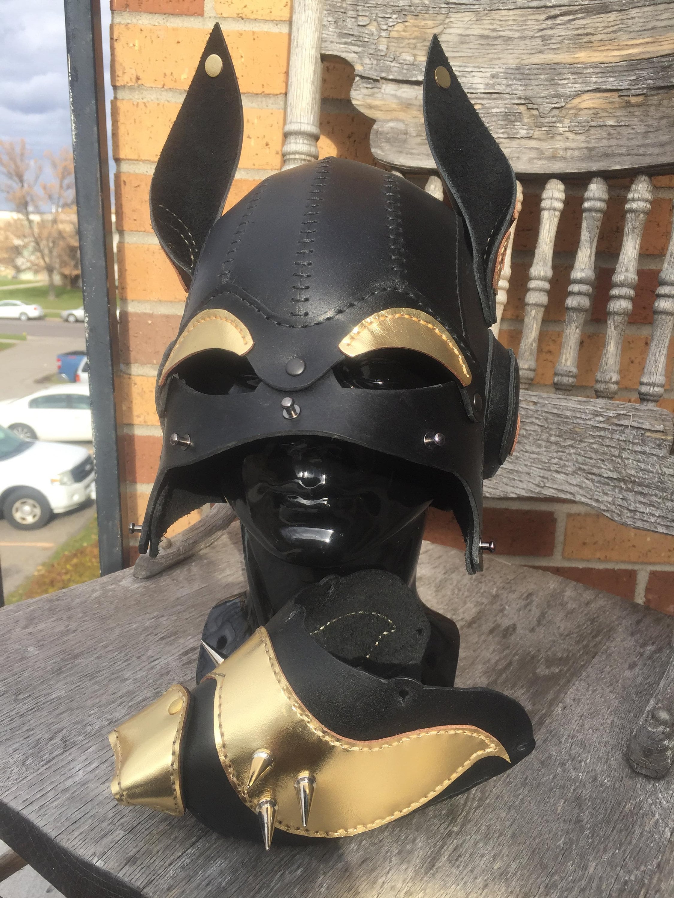 The Pup Hood Leather Mask With Detachable Muzzle. - Etsy
