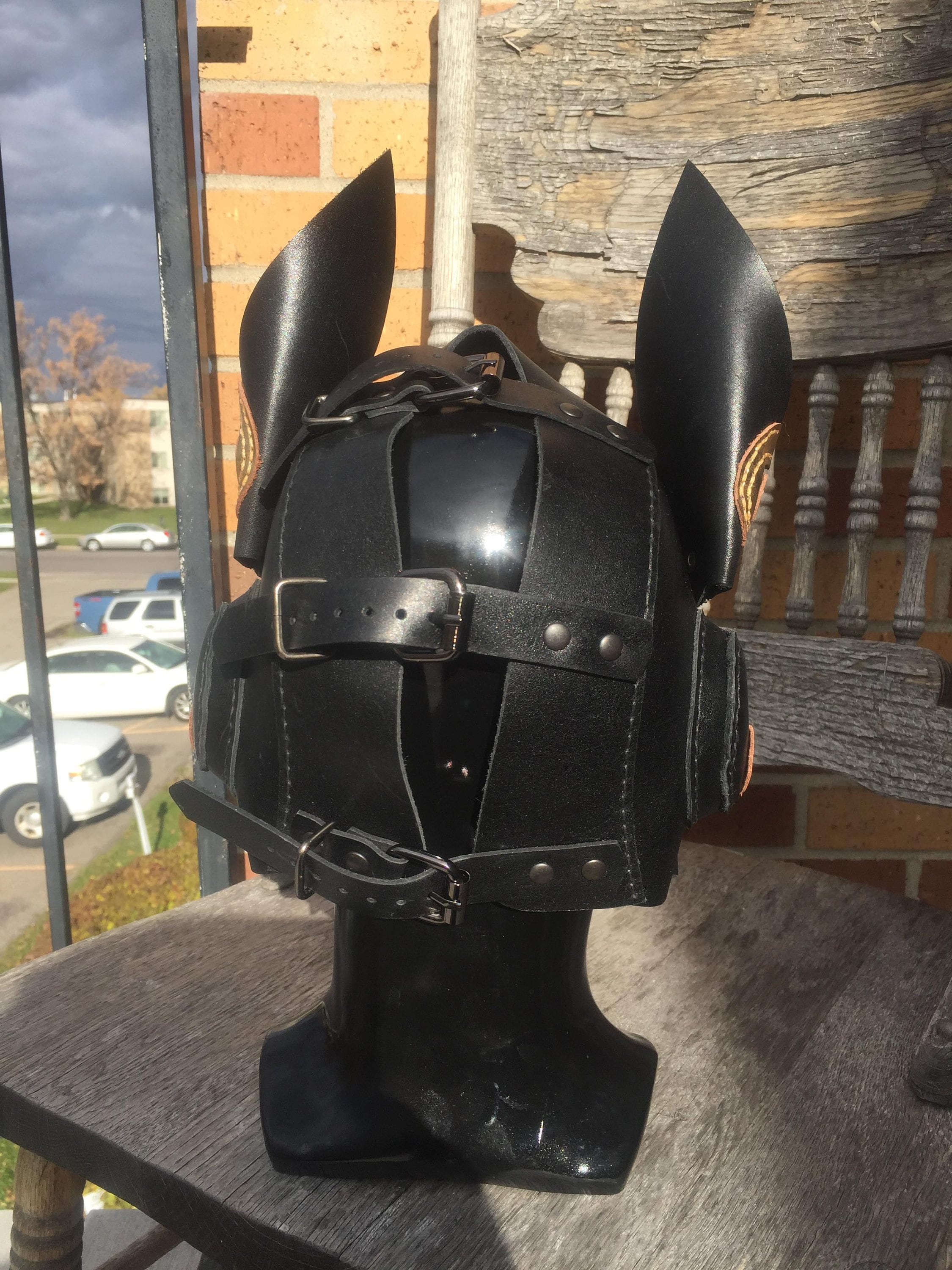 The Pup Hood Leather Mask With Detachable Muzzle. - Etsy