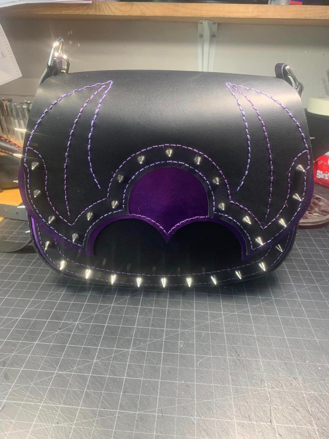 Leather Spiked Gothic Shoulder Purse - Etsy