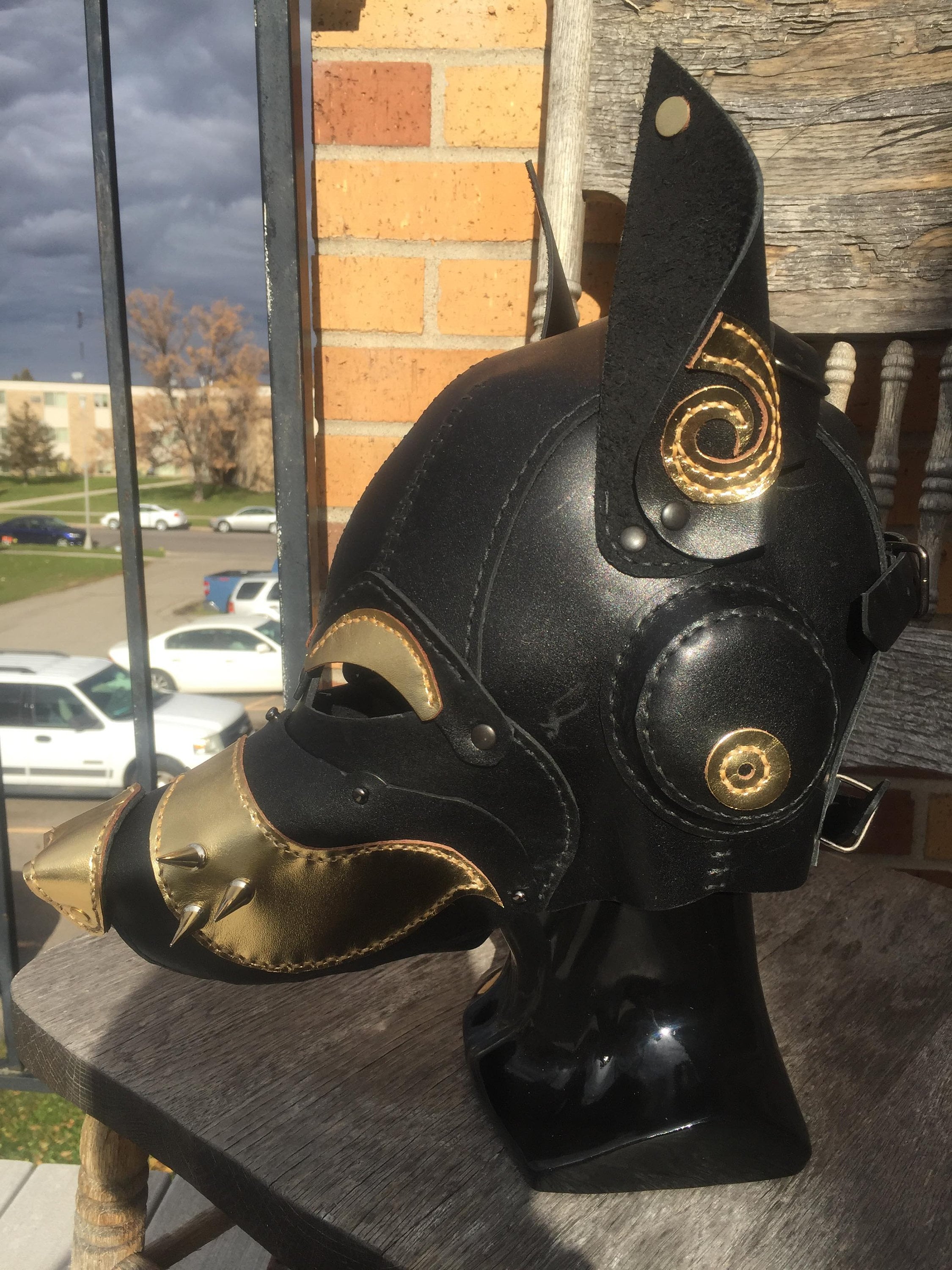 The Pup Hood Leather Mask With Detachable Muzzle. - Etsy