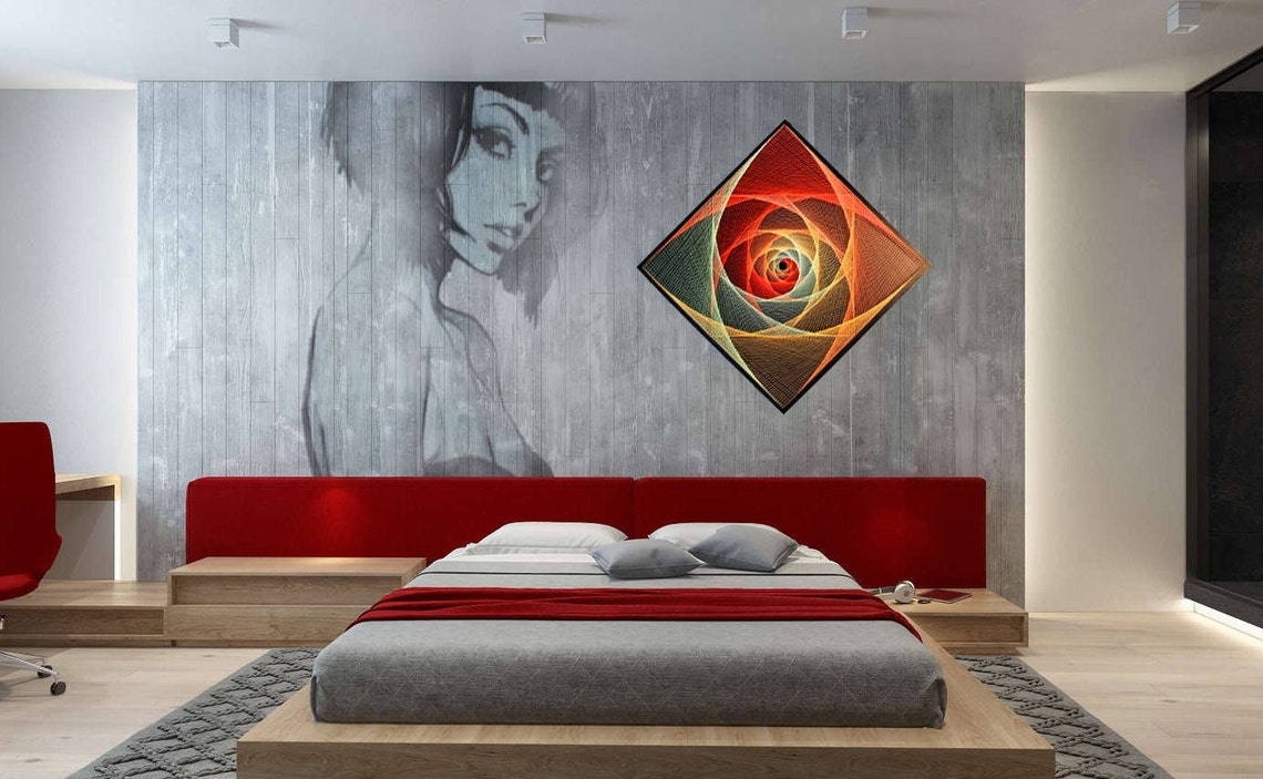 Wall Hangings ROSE OF SPACE Stringart Sacred Geometry Interior - Etsy