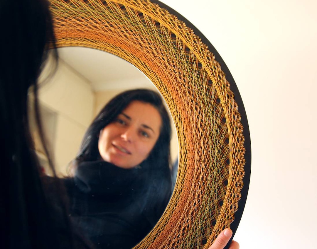 String Art Mirror, Geometry Mirror, Home Wall Décor, 3D Mirror, New Age ...