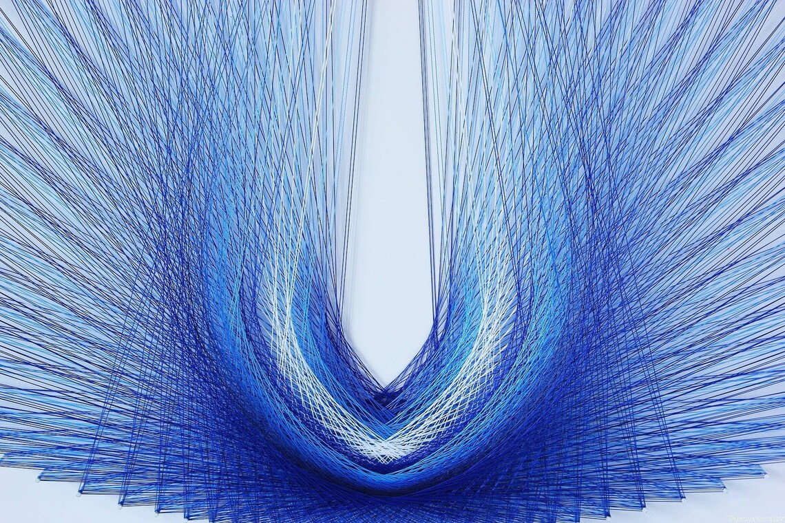 String Art YONI BLUE symbol of the Feminine String Art - Etsy