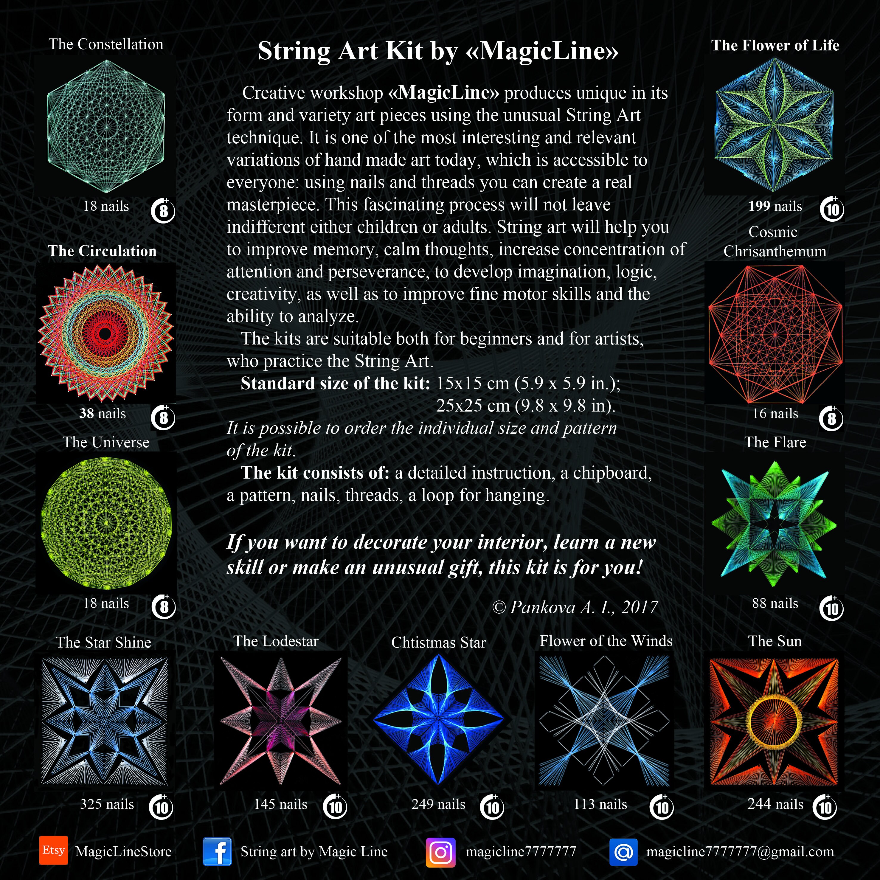 String Art Kit the Flare-2 DIY Mandala Nail and - Etsy