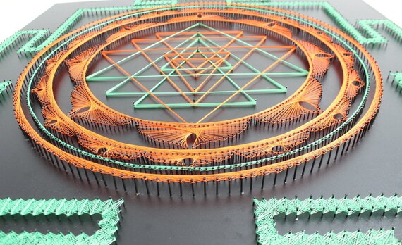 SRI YANTRA String Art sacred geometry meditation wall art | Etsy