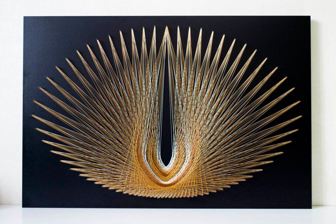 YONI Gold-symbol of the feminine string art sacred geametry | Etsy