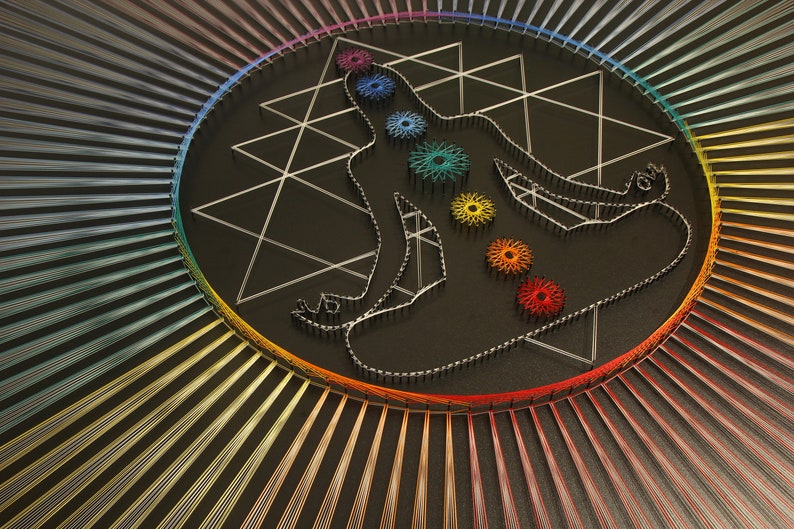 String Art MEDITATION Yoga Art Sacred Geometry Meditation Wall | Etsy