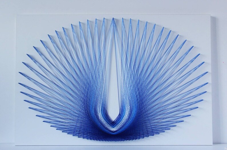 String Art YONI BLUE symbol of the Feminine String Art - Etsy