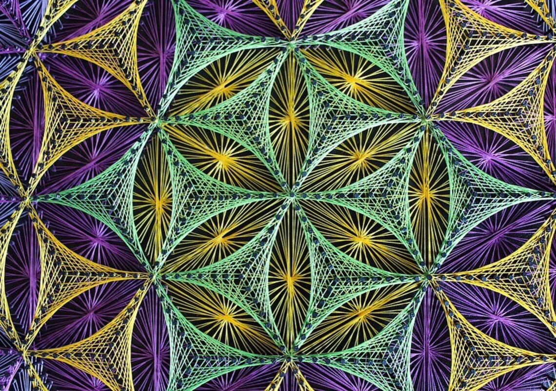 String Art floweroflife Sacred Geometry String | Etsy