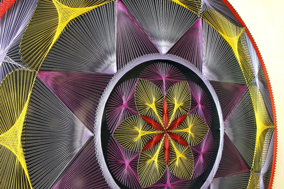 String art sacred geometry psychedelic string art home decor | Etsy