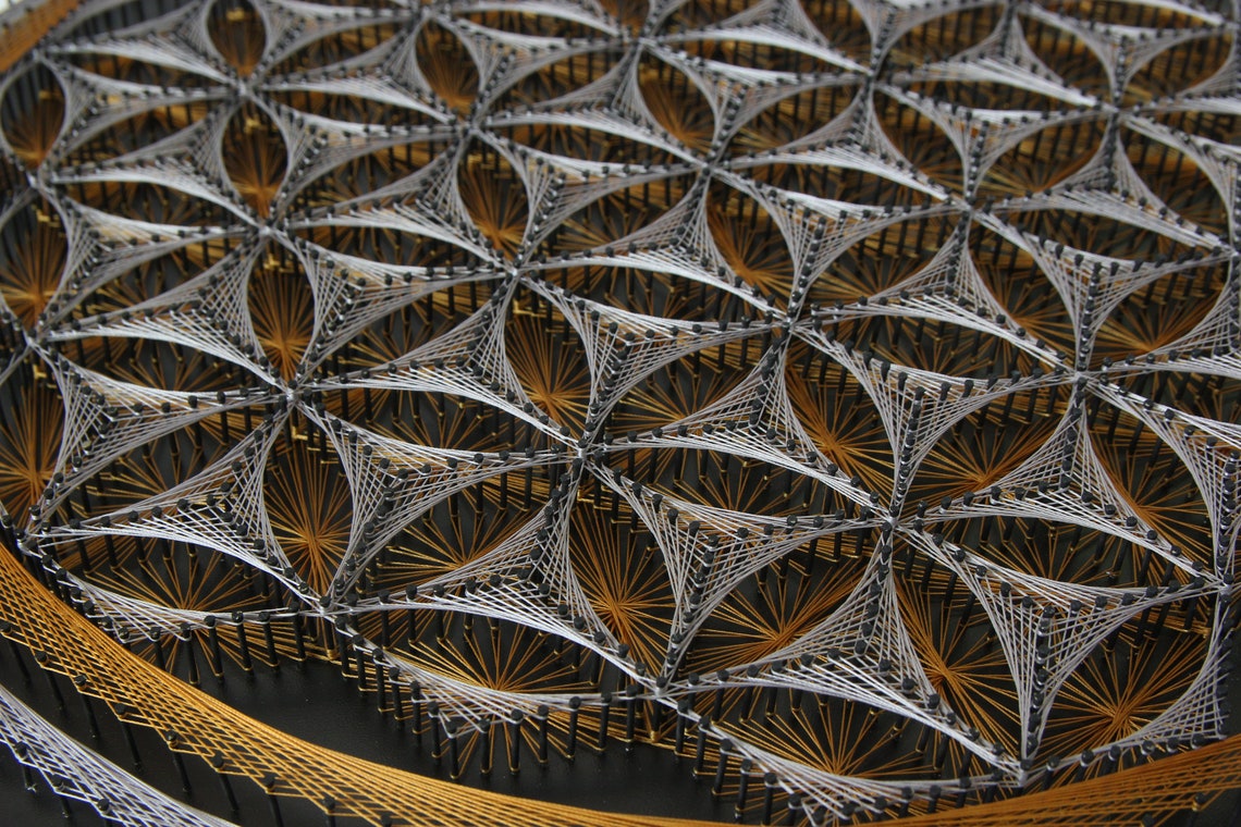 Stringart FLOWER OF LIFE Sacred Geometry Psychedelic String | Etsy