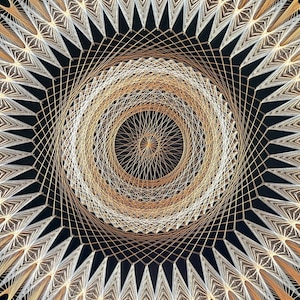 String Art Mandala Prosperity Sacred Geometry 3D Art Zen Spiritual Wall ...