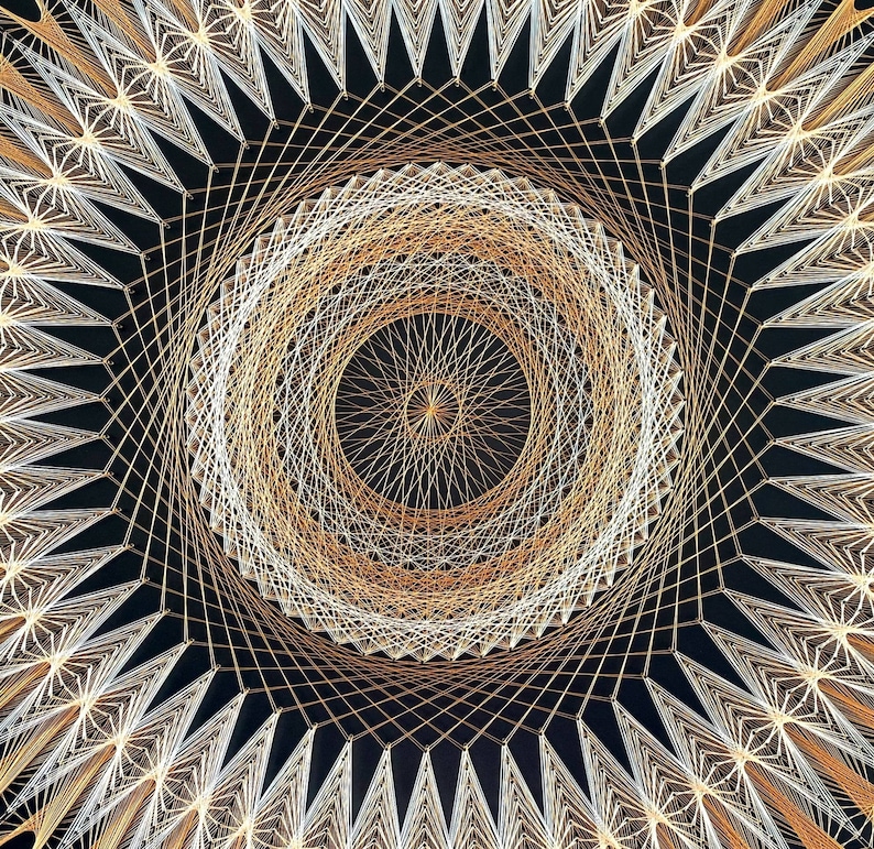 String Art Mandala Prosperity Sacred Geometry 3D Art Zen Spiritual Wall ...