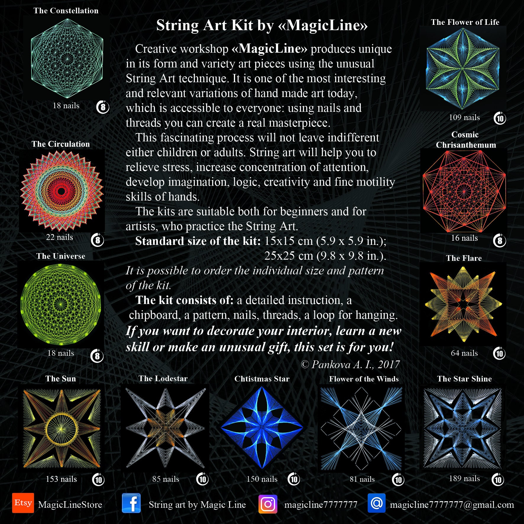 String Art Kit the Circulation DIY Mandala Nail - Etsy