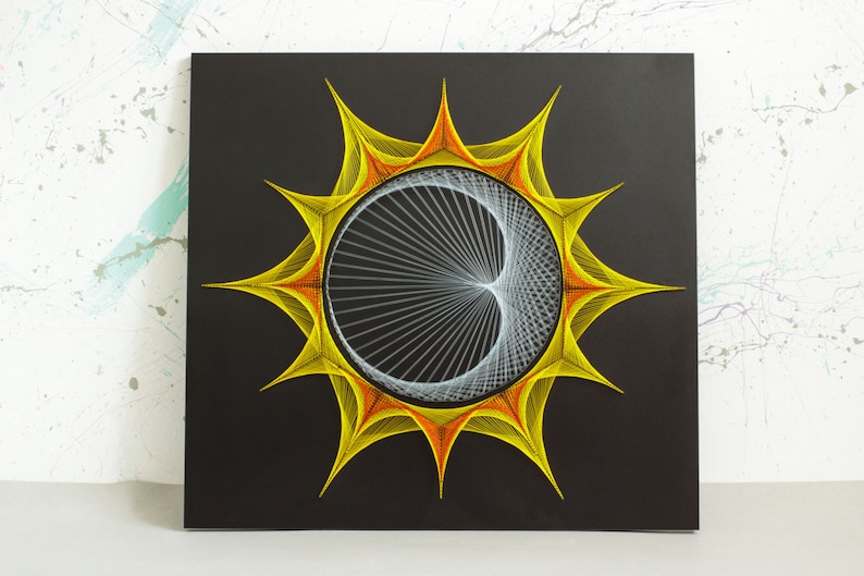 String Art SUN AND MOON Sacred Geometry 3D Art Zen Spiritual Wall ...