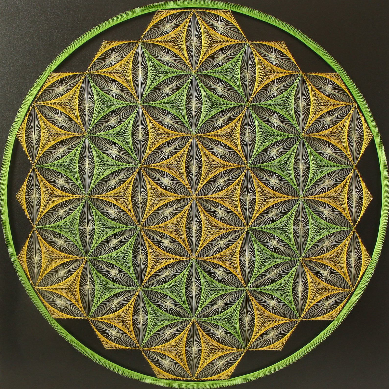 Wall art FLOWER OF LIFE sacred geometry psychedelic string art | Etsy