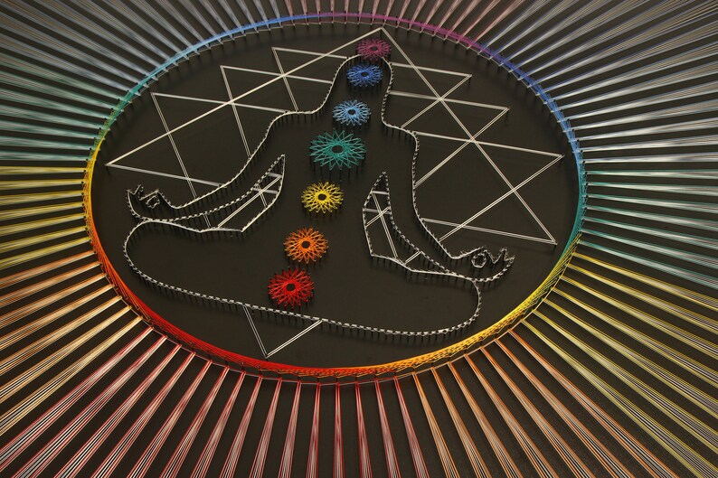 String Art MEDITATION Yoga Art Sacred Geometry Meditation Wall | Etsy