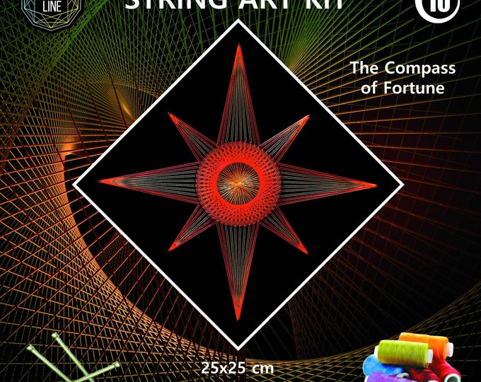 String Art Kit " the Compass of Fortune", DIY, Mandala, Nail and String ...