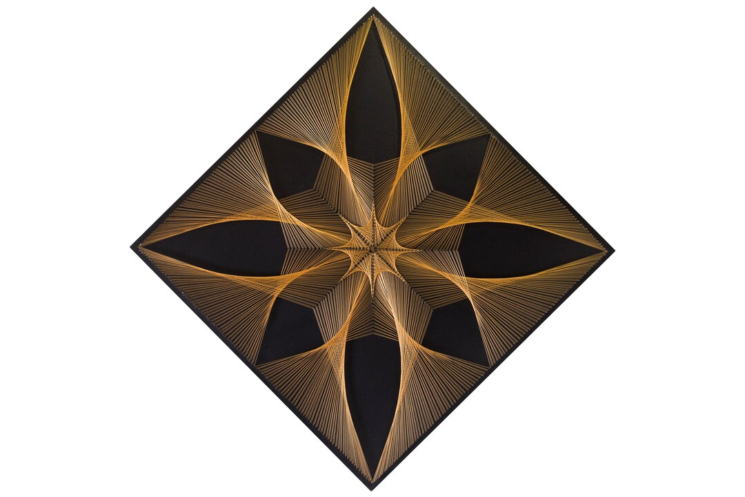 Wall Art String Art Christmas Star on a White Canvas Ofice Decor Wall ...