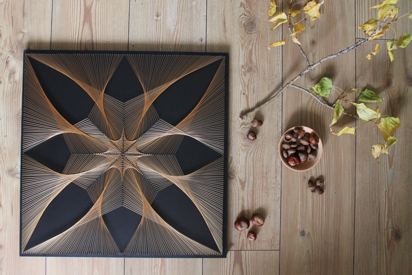 Wall Art String Art Christmas Star on a White Canvas Ofice - Etsy