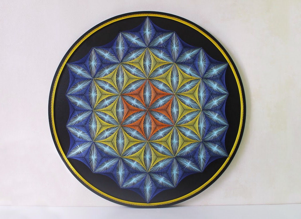 String Art flower of Life Sacred Geometry Home - Etsy