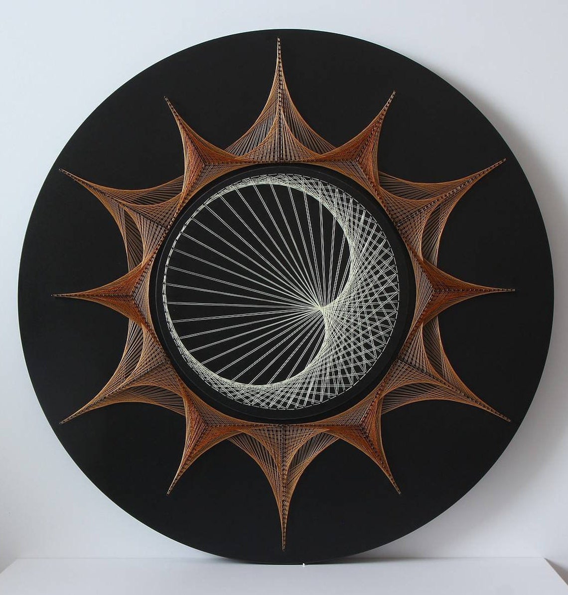 String Art SUN AND MOON Sacred Geometry 3D Art Zen Spiritual Wall ...