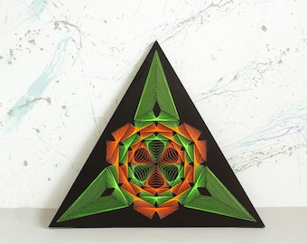 TRIANGLE String Art Sacred Geometry String Art Geometry Mandala Zen Decor Wall Hangings ...
