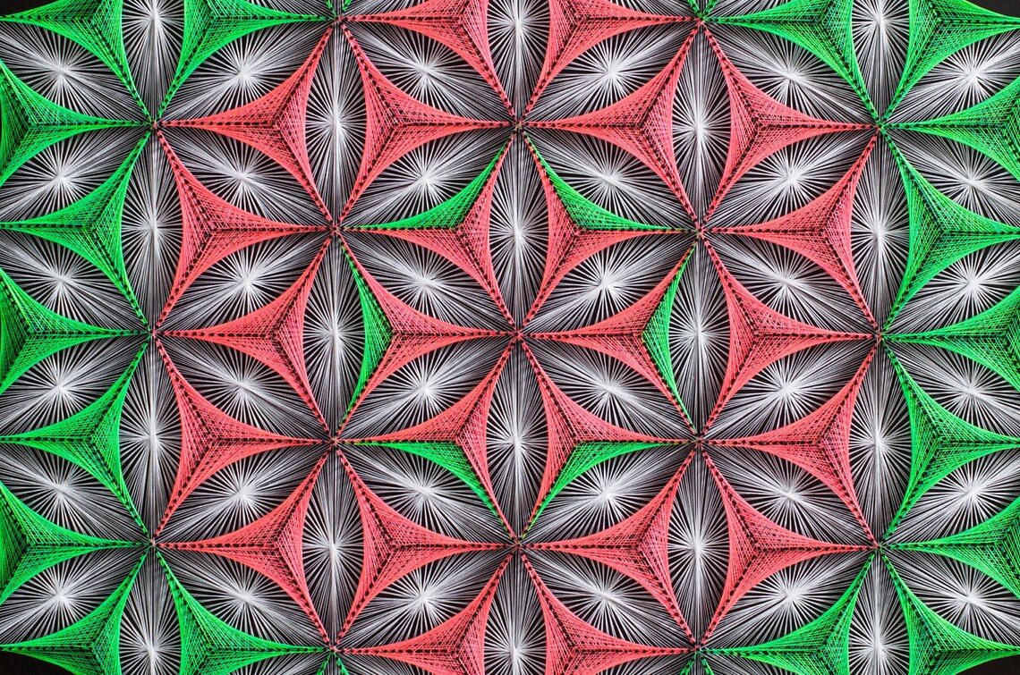 String Art FLOWER OF LIFE Sacred Geometry Psychedelic String | Etsy