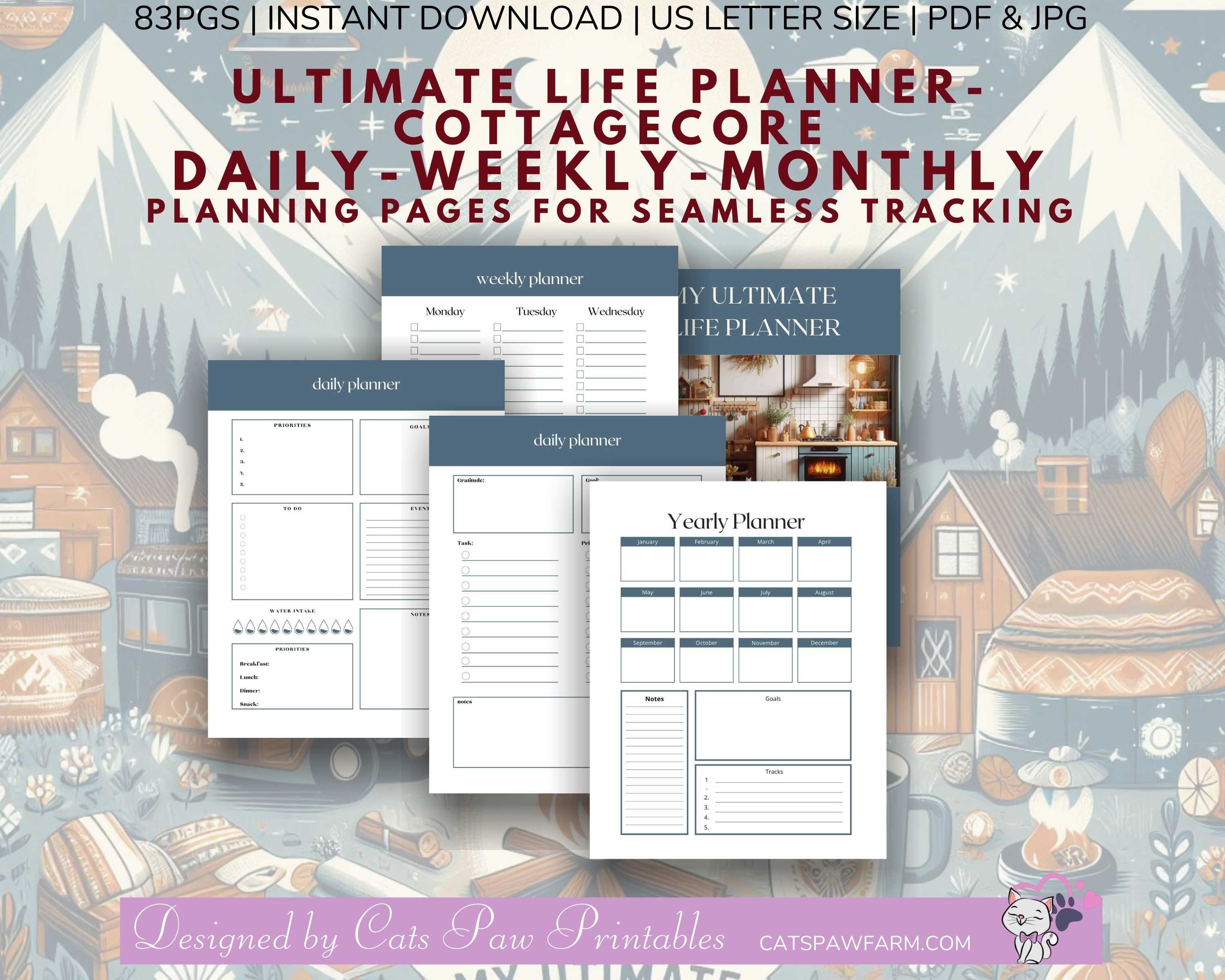 My Ultimate Life Planner Cottagecore-minimalist Edition, Digital ...
