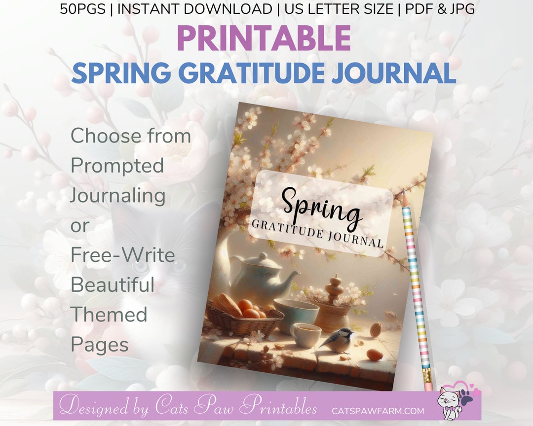Spring Gratitude Journal-log Book-planner Digital Download Printable - Etsy