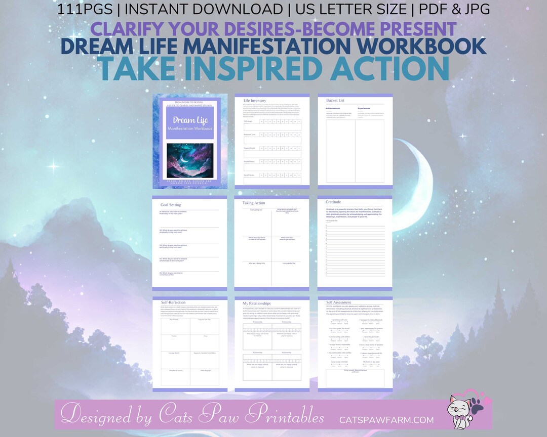 Dream Life Manifestation Workbook-111 Pages-from Desire to Destiny...a ...