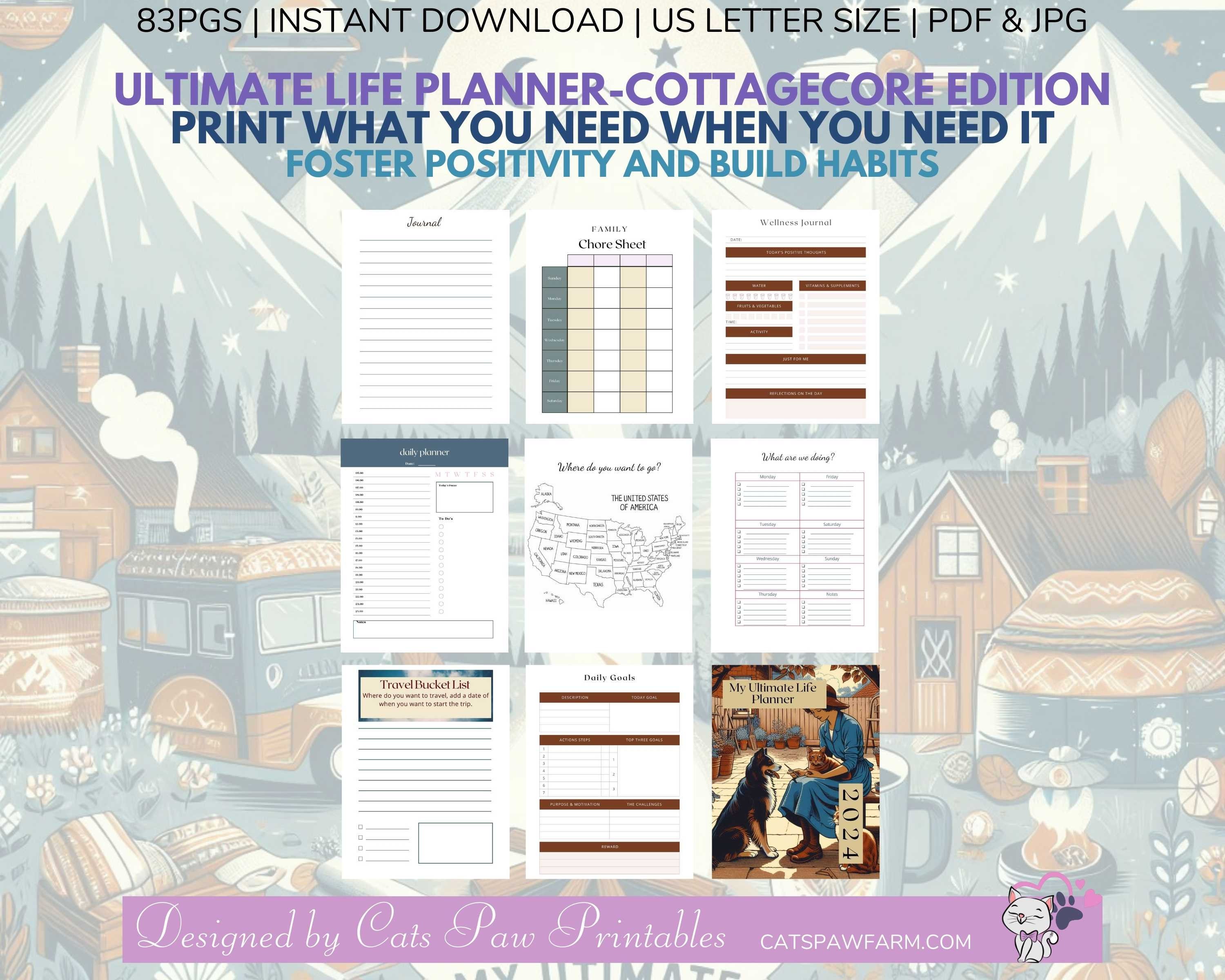 My Ultimate Life Planner Cottagecore-minimalist Edition, Digital ...
