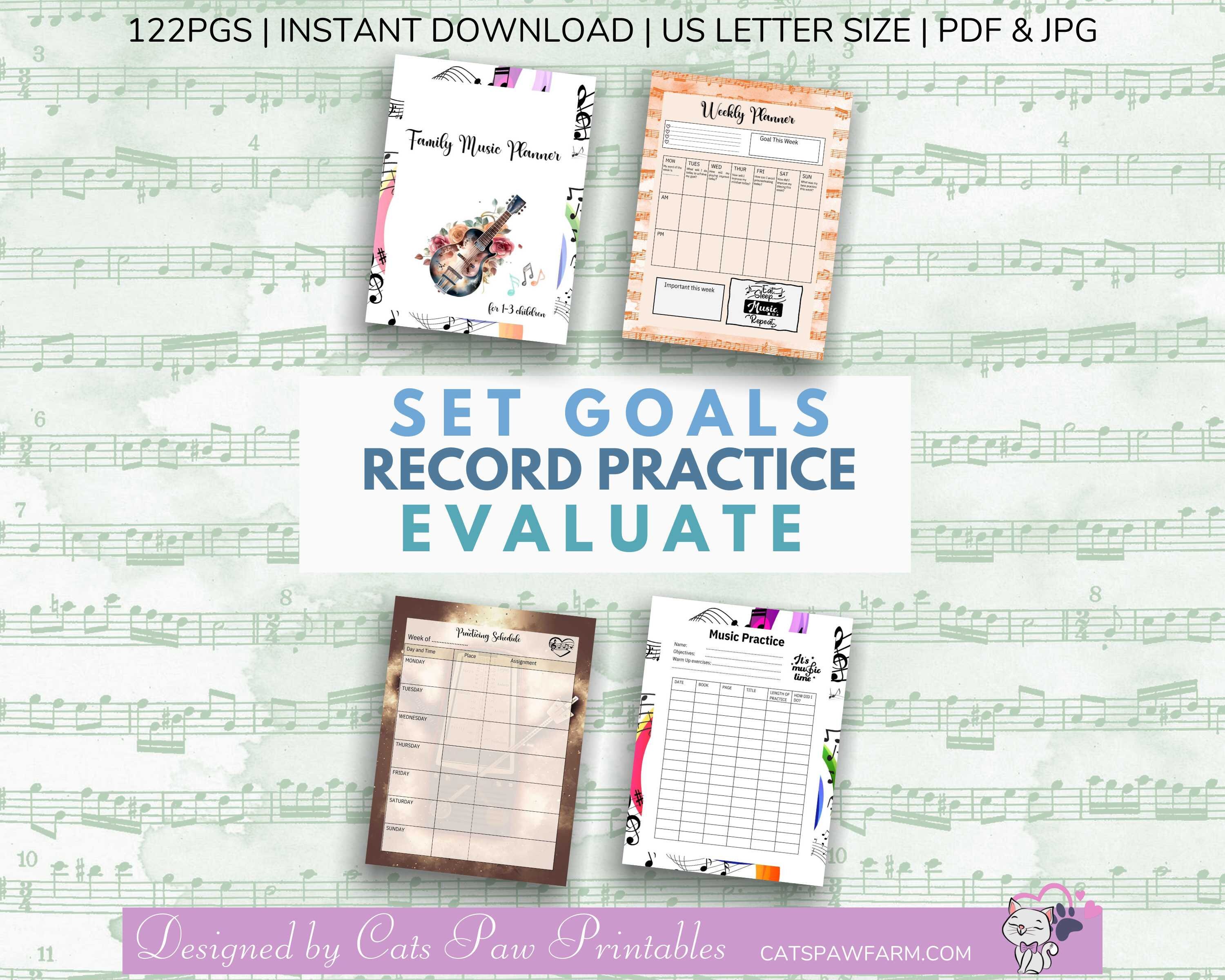 Family Music Planner - Logbook, Calendar Activity Schedule for ...