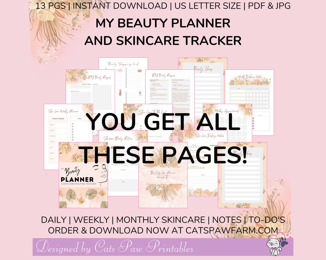 My Beauty Planner and Skincare Tracker-digital Download Printable ...