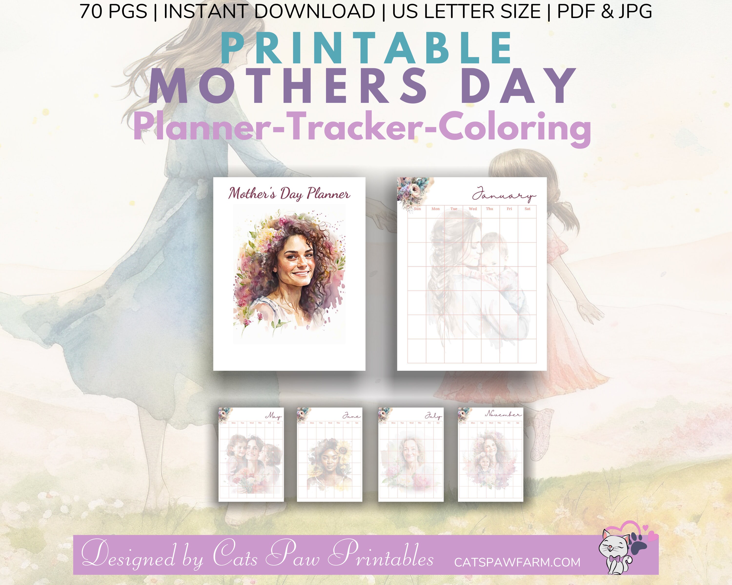 Mother's Day Planner-tracker-coloring Book: Planner, Meal Prepper, Journal, Logbook, Habit ...