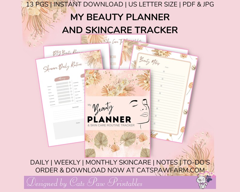 My Beauty Planner and Skincare Tracker-digital Download Printable ...