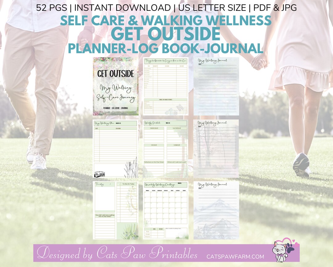 Get Outside: My Walking Self-care Journey Planner-log Book-journal - Etsy